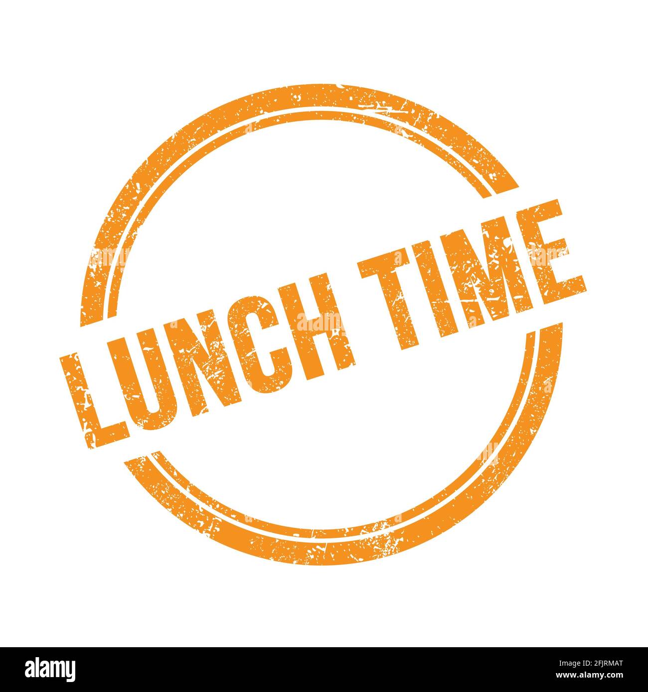 LUNCH TIME text written on orange grungy vintage round stamp Stock ...