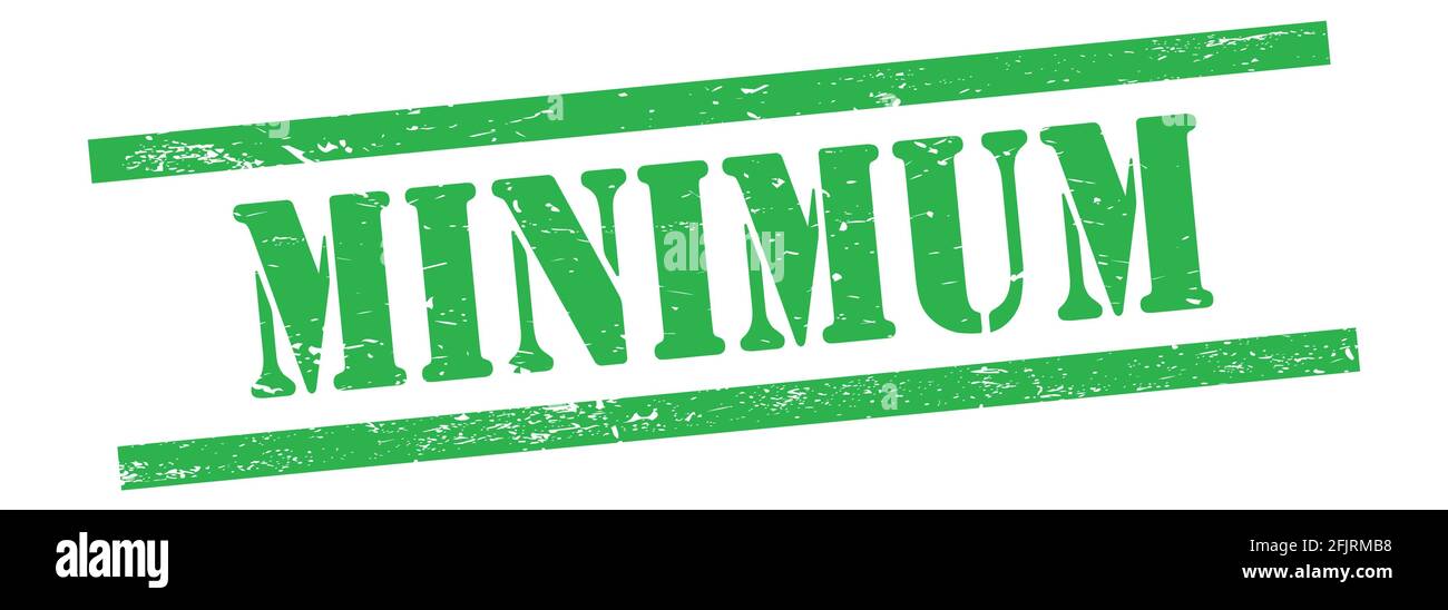 MINIMUM text on green grungy vintage rubber stamp Stock Photo - Alamy