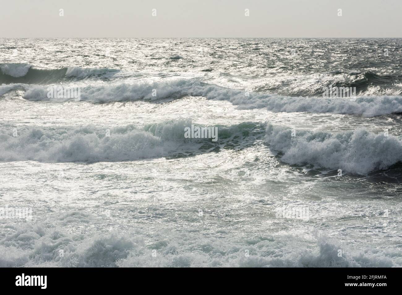 Pastel-gray sea. texture of a raging ocean, full frame with space for ...