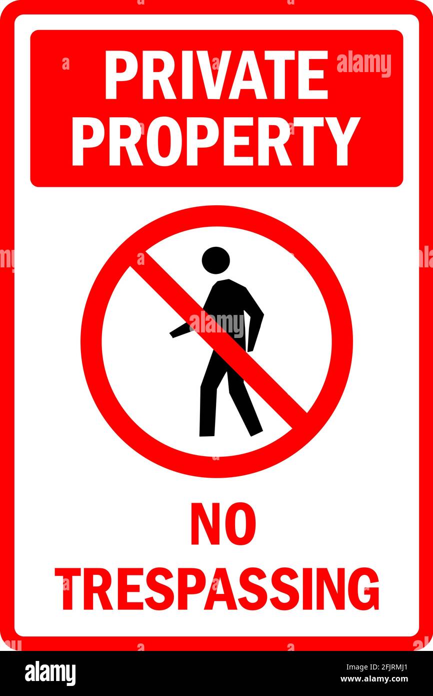 Strictly private property sign Stock Vector Images - Alamy