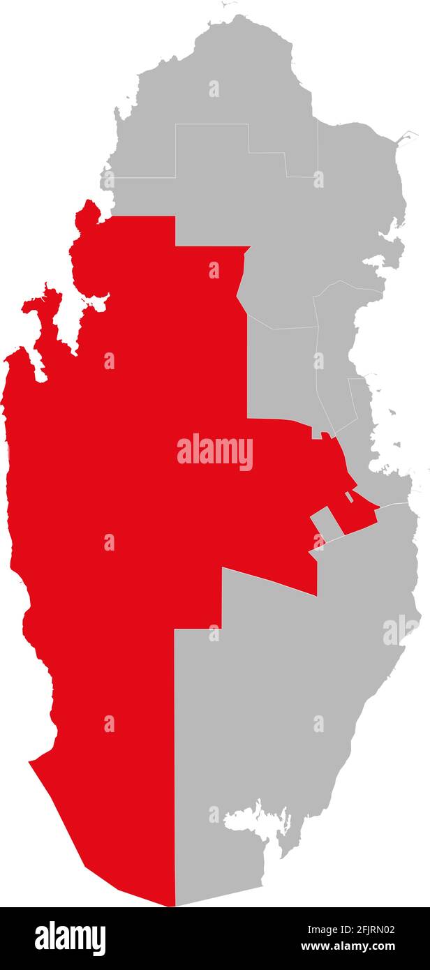 Al Rayyan Province isolated on Qatar map. Geographical backgrounds ...