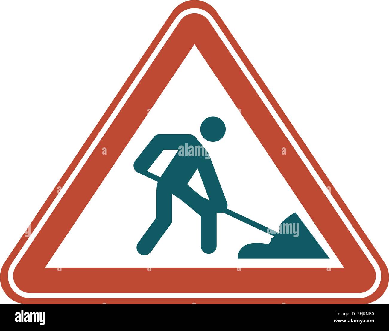 Road under construction warning street sign vector Stock Vector Image ...