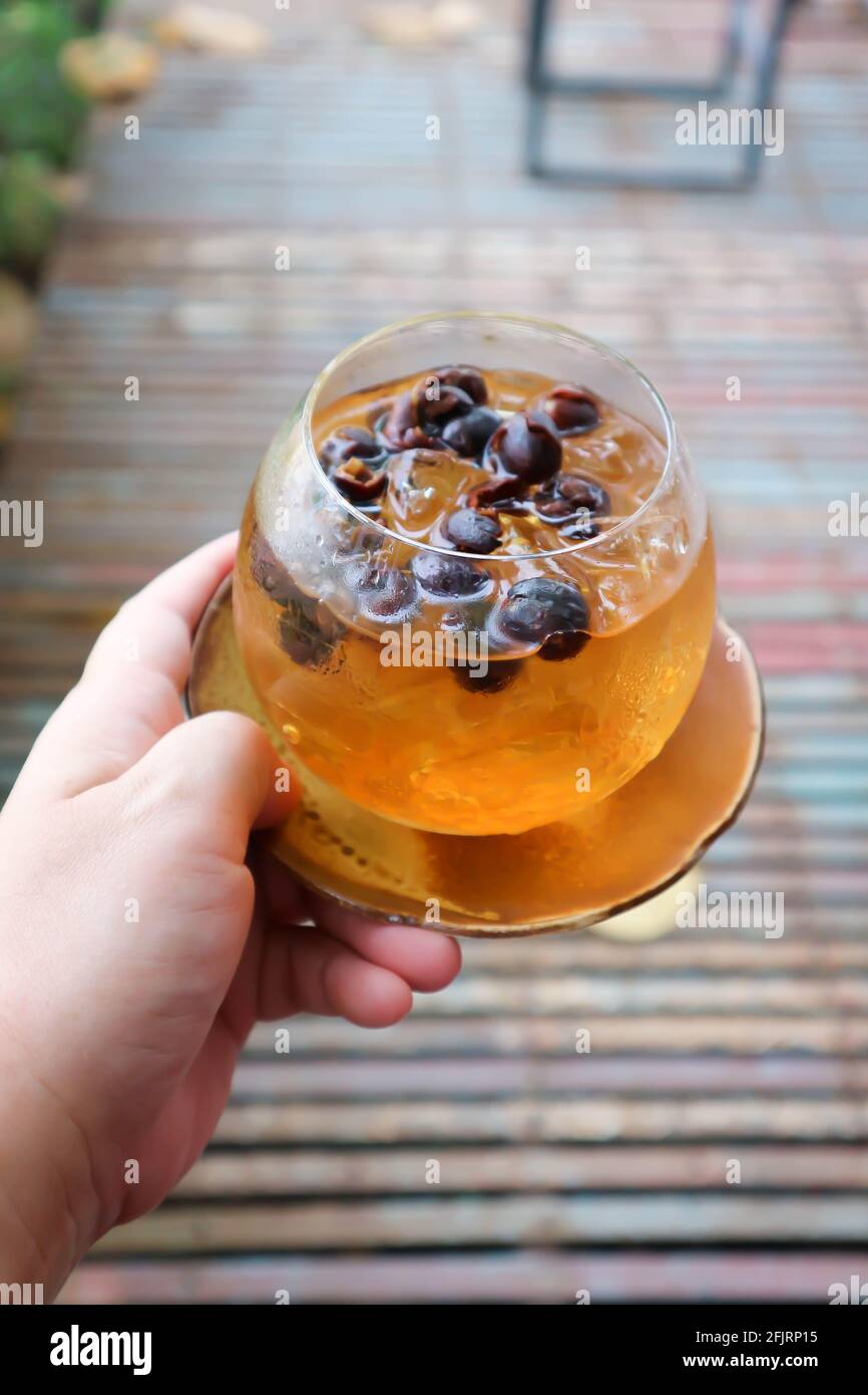 tea, cascara tea or coffee cherry tea for serve Stock Photo - Alamy