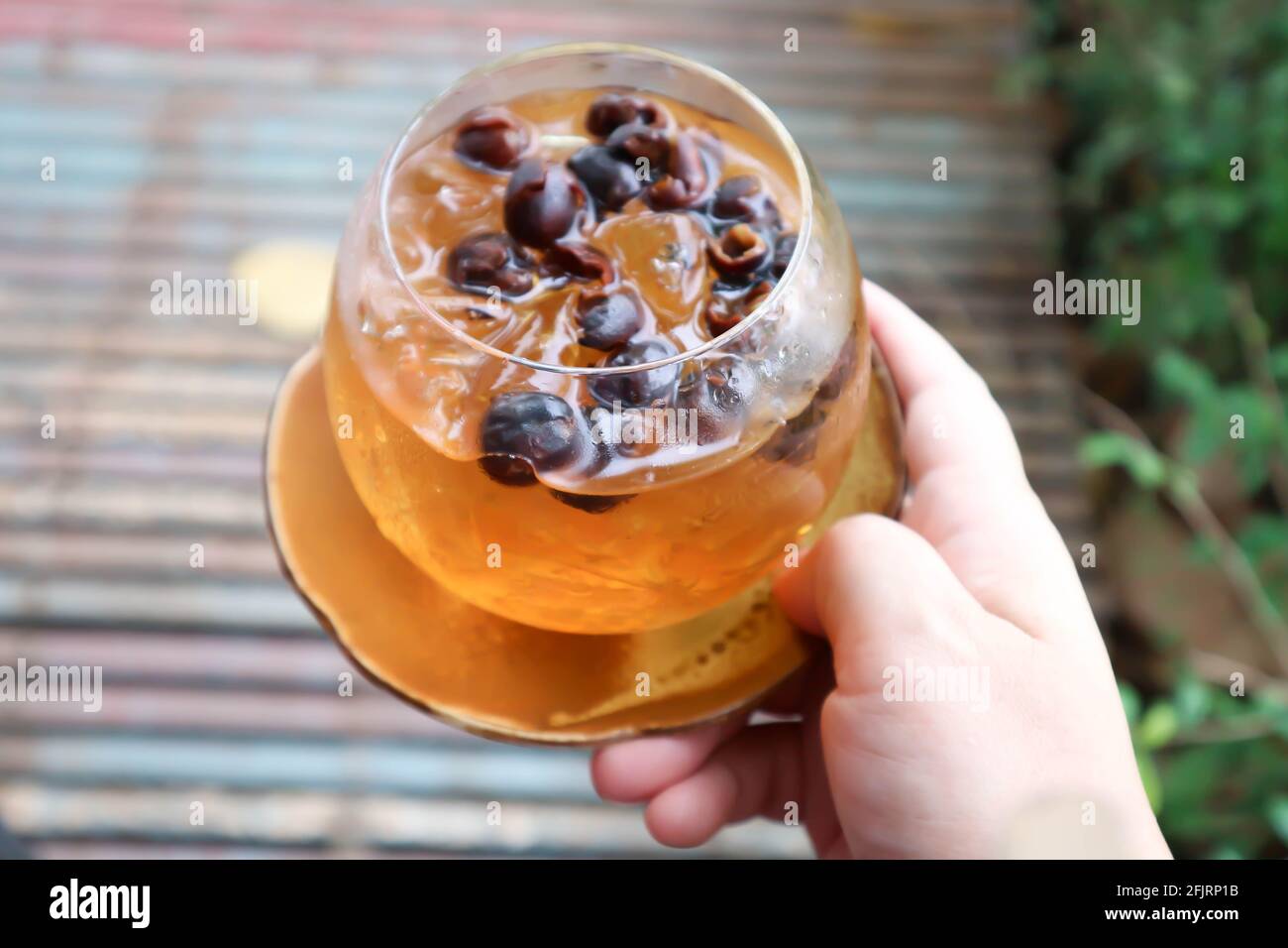 tea, cascara tea or coffee cherry tea for serve Stock Photo - Alamy