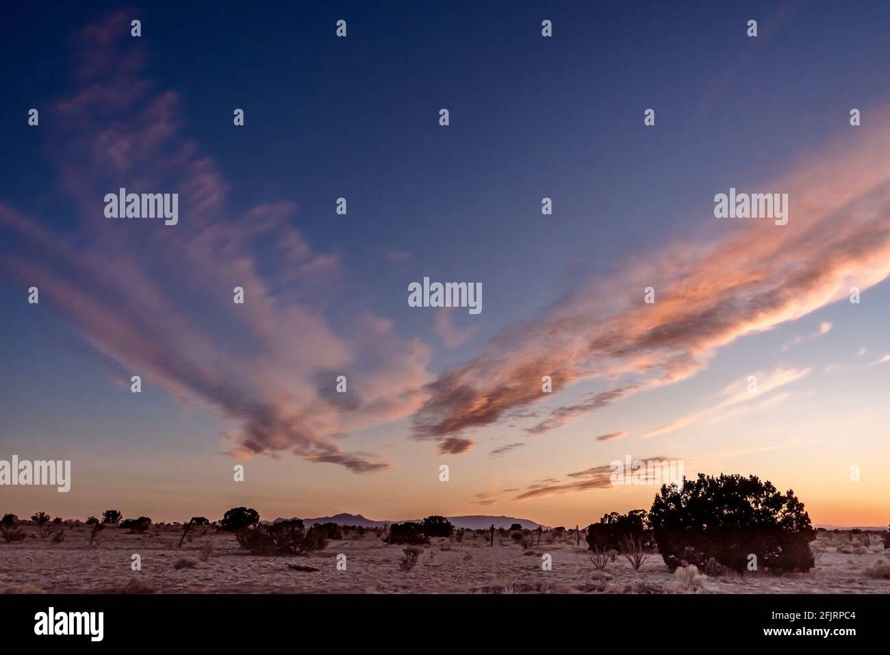 Beautiful sunset over a field in Santa Fe, New Mexico Stock Photo - Alamy