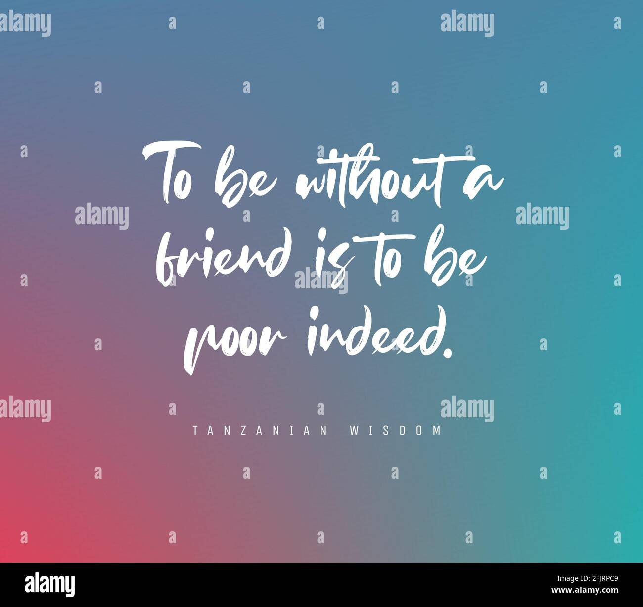 Quote about friends on a colorful gradient background Stock Photo - Alamy