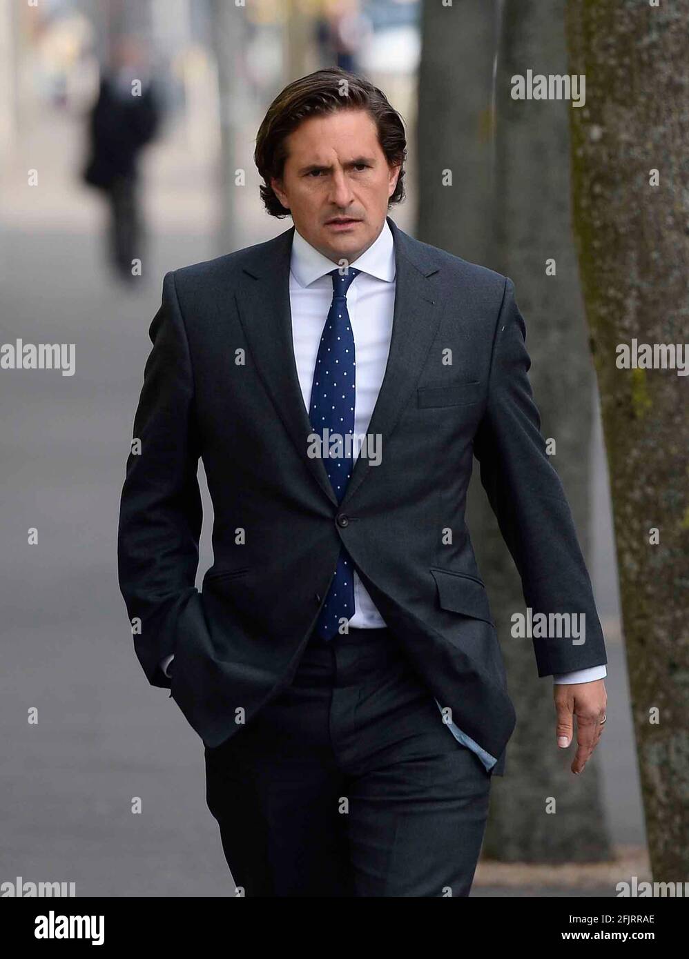 ex veterans minister Johnny Mercer arrive at Laganside Courts in ...