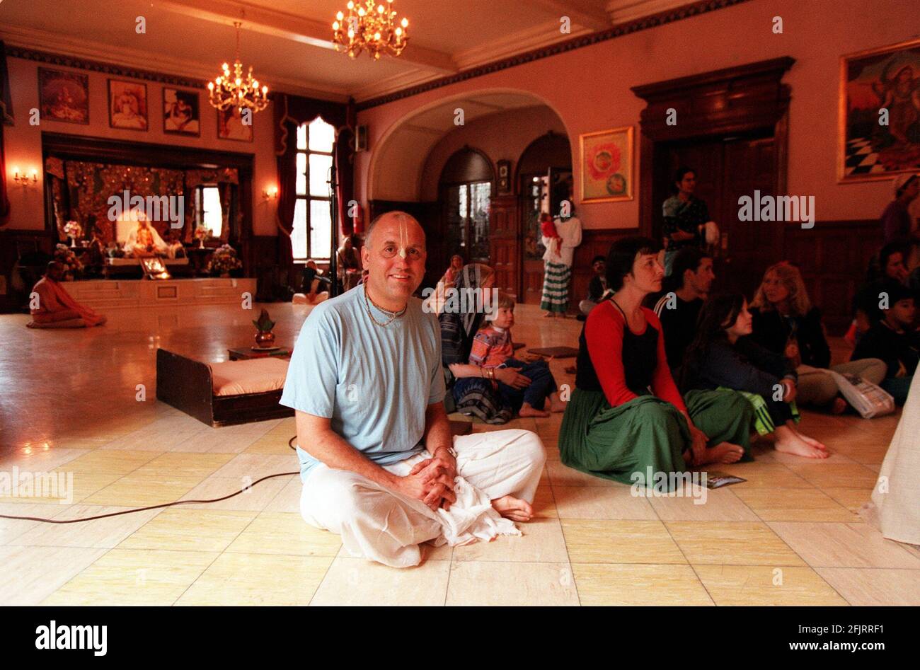 Krishna Dharma August 1999sitting crossed legged chanting at the Hari ...