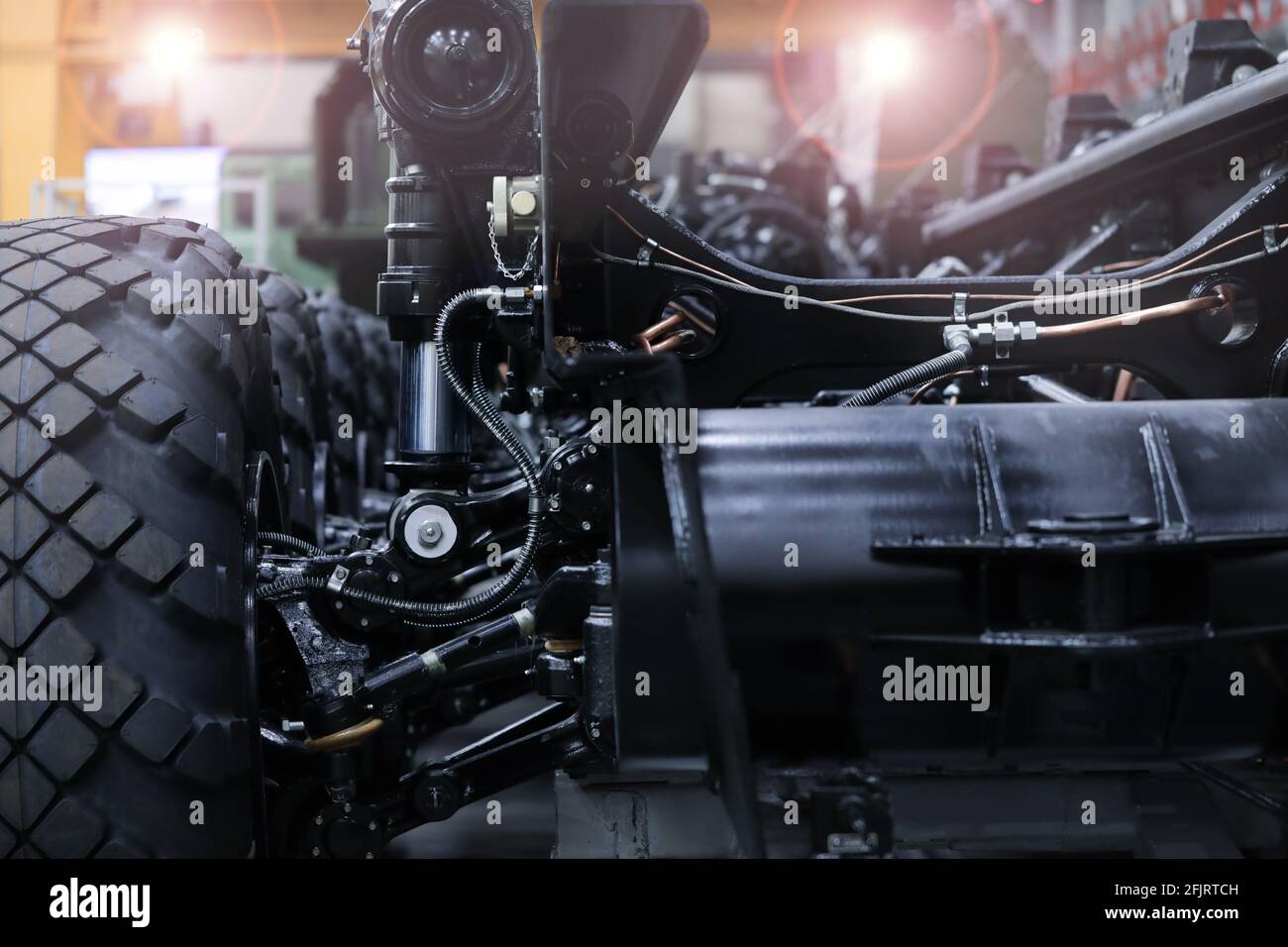 Closeup of heavy truck chassis at factory Stock Photo - Alamy