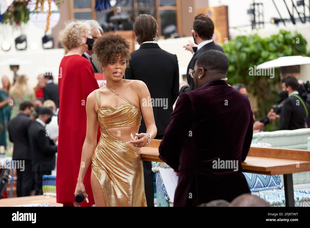 Oscar® nominee Andra Day arrives on the red carpet of The 93rd Oscars ...