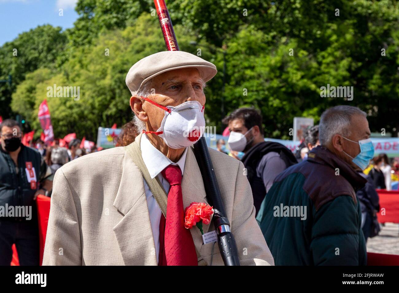 Lisboa, Portugal. 25th Apr, 2021. A march in commemoration of the 47th ...