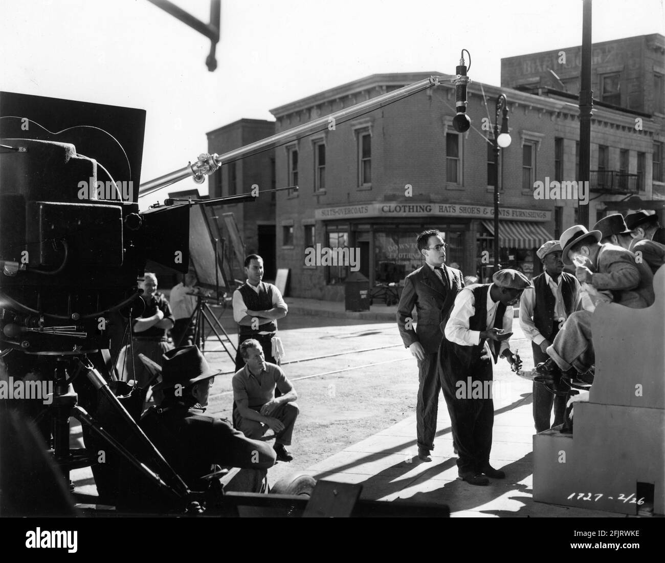 HAROLD LLOYD on set location candid with Director Elloitt Nugent and ...