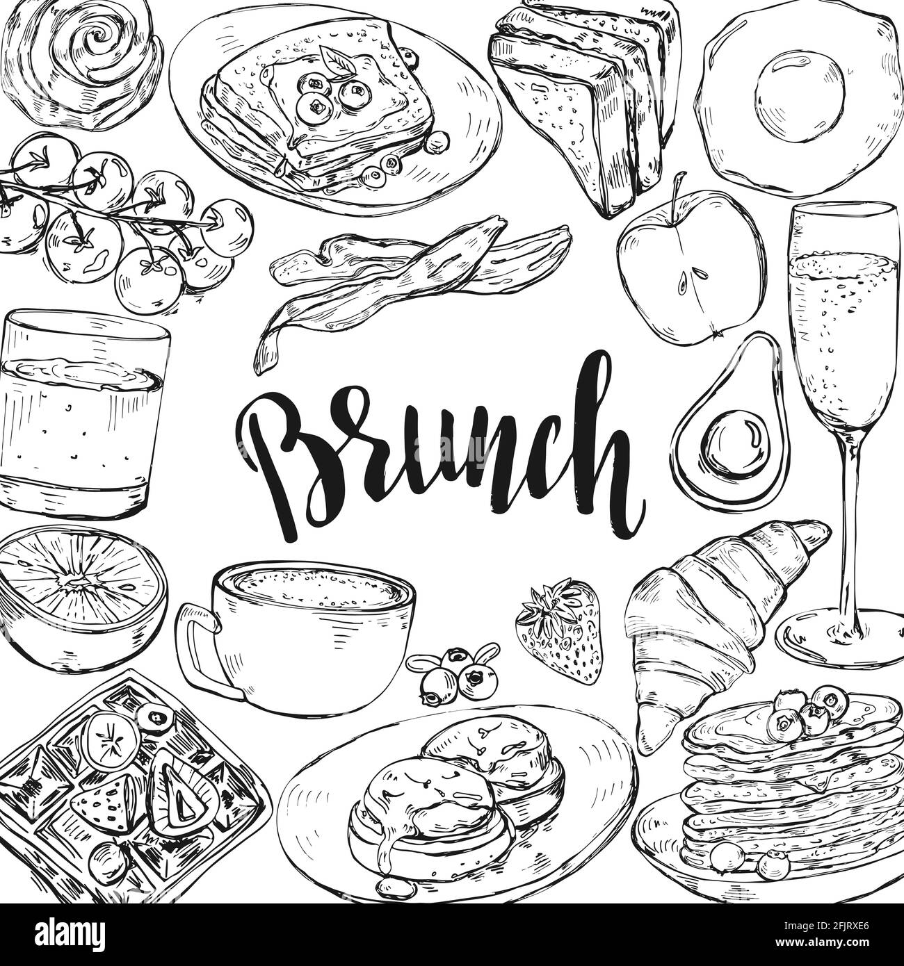 Breakfast cup coffee egg Stock Vector Images - Alamy