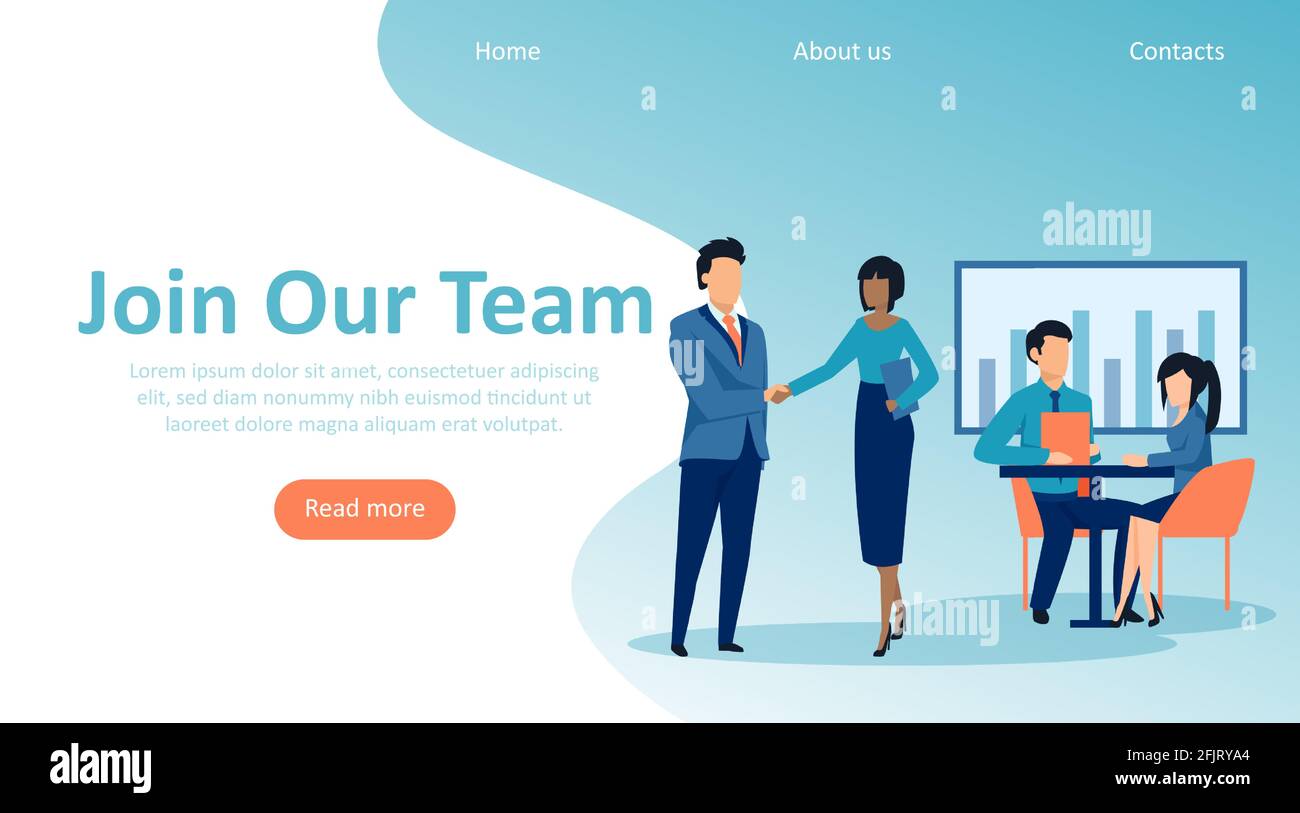 Join our team concept. Vector of a businesswoman being recruited by a ...