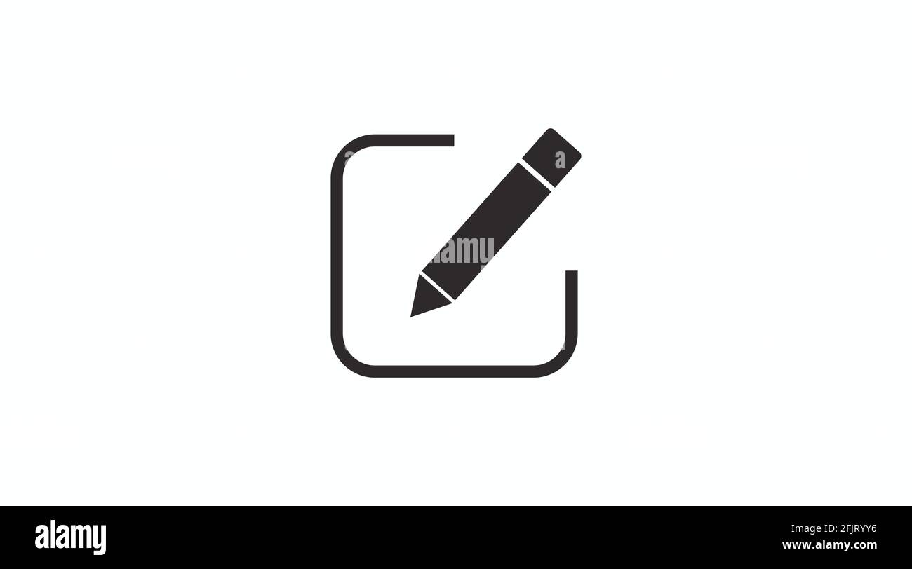 Edit Icon. Vector black and white isolated illustration Stock Vector ...
