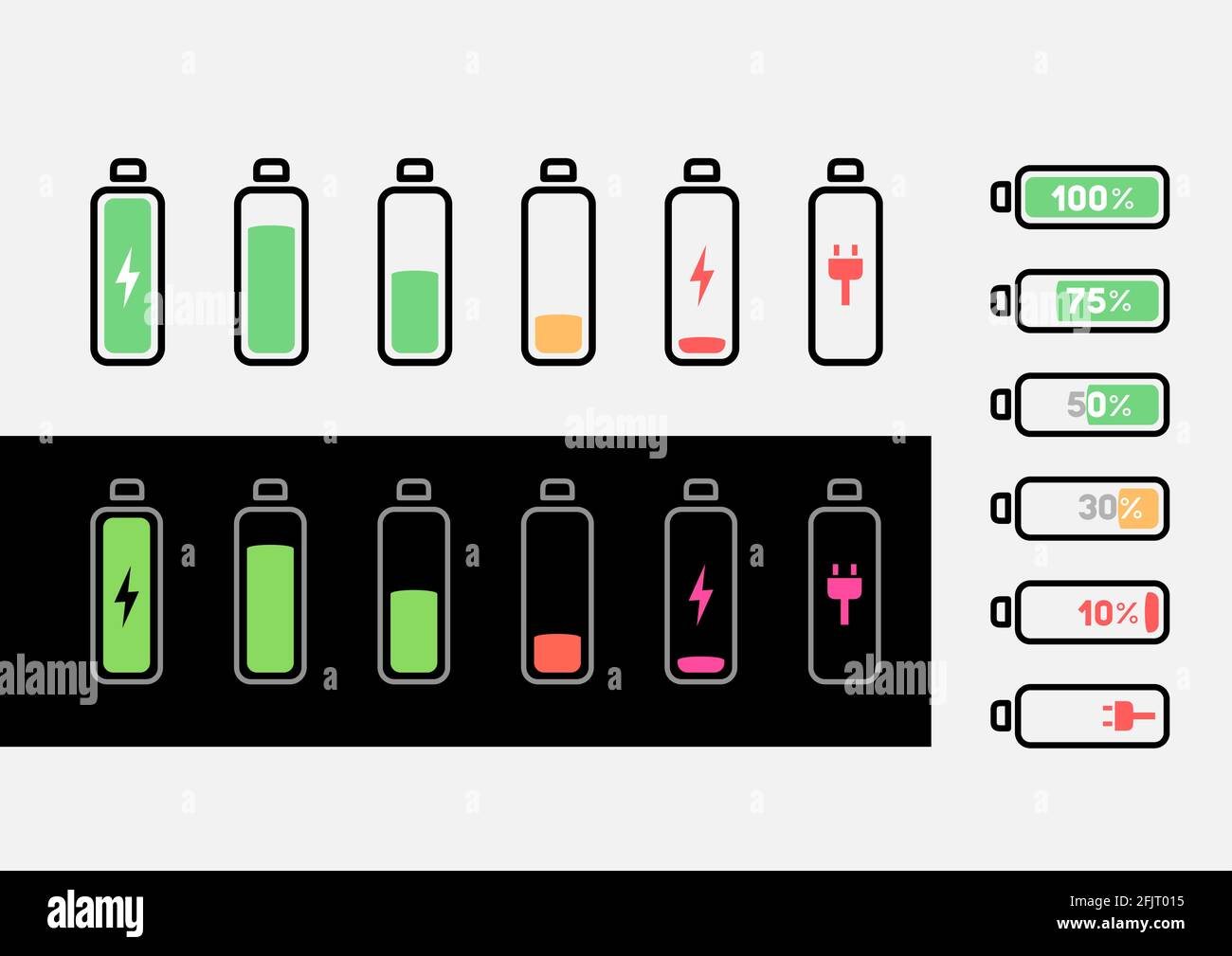 simple outline battery icon set Stock Vector Image & Art - Alamy