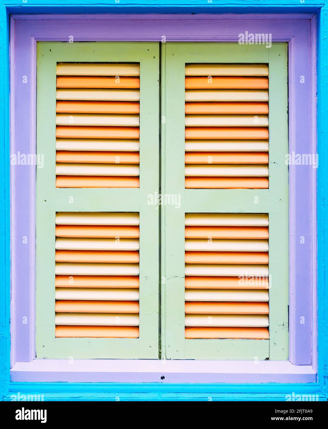 Old colored wooden window shutter Stock Photo - Alamy