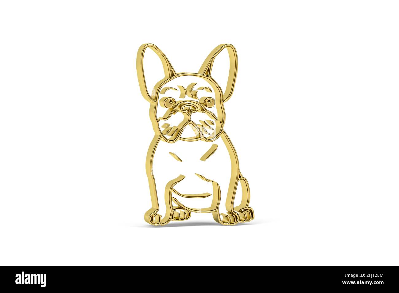 Golden 3d dog icon isolated on white background - 3d render Stock Photo ...