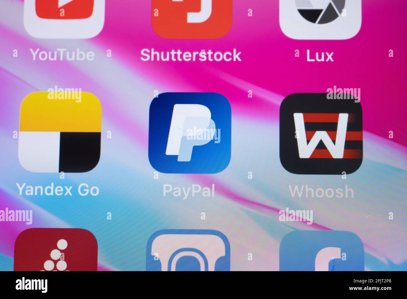 New York, USA - 26 April 2021: PayPal app logo on phone screen close-up ...