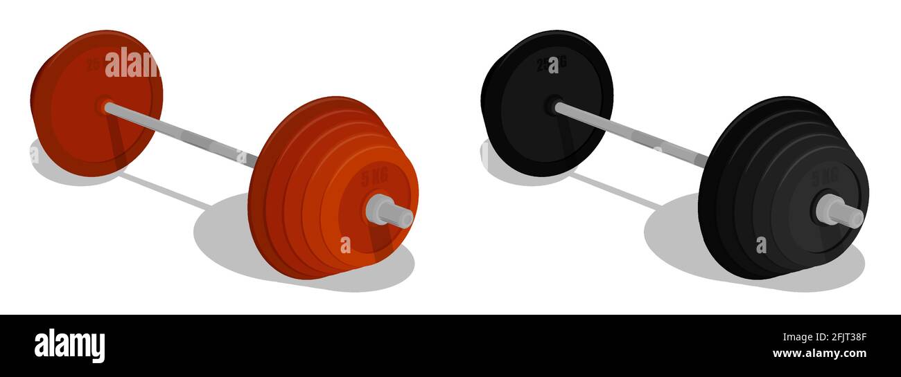 Sports barbell. Healthy lifestyle, fitness and body building in gym ...