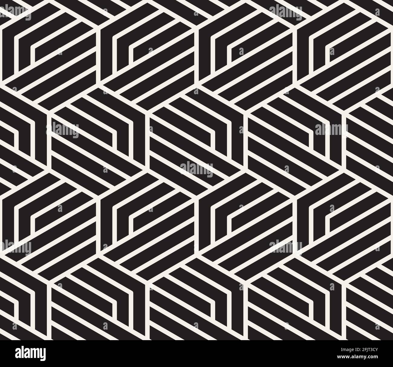 Vector seamless pattern. Repeating abstract background. Black and white geometric lattice design ...