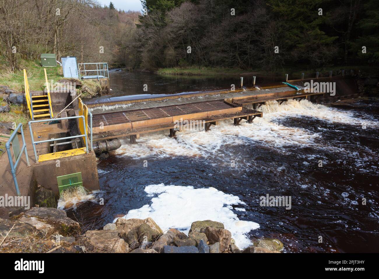 Smolt trap on the Kielder burn, Northumberland, UK Stock Photo - Alamy