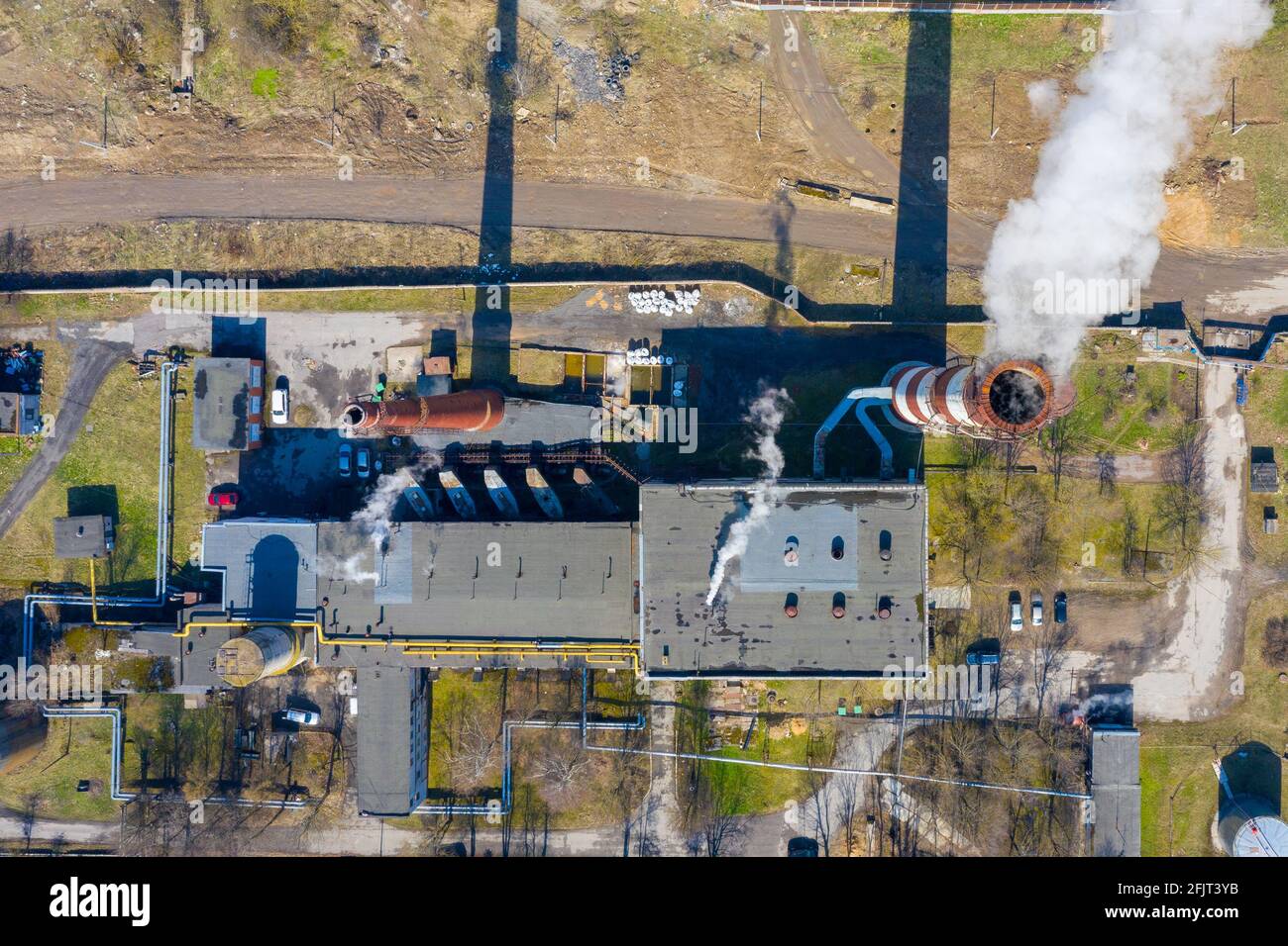 Aerial rising view construction site hi-res stock photography and ...