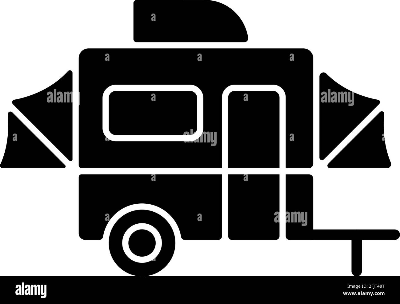 Pop up camper black glyph icon Stock Vector Image & Art - Alamy