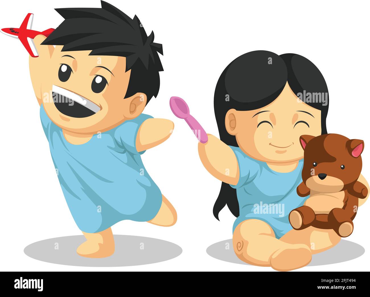 Recovered Kid Pediatric Patient Playing Cartoon Illustration Drawing ...