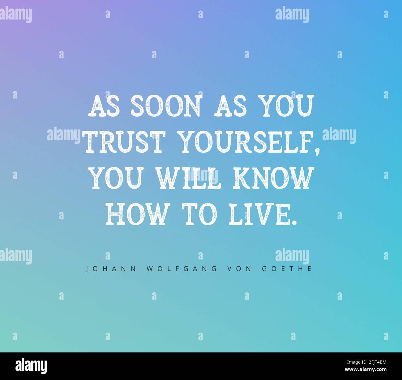 Motivational quote about confidence on a gradient blue background Stock ...