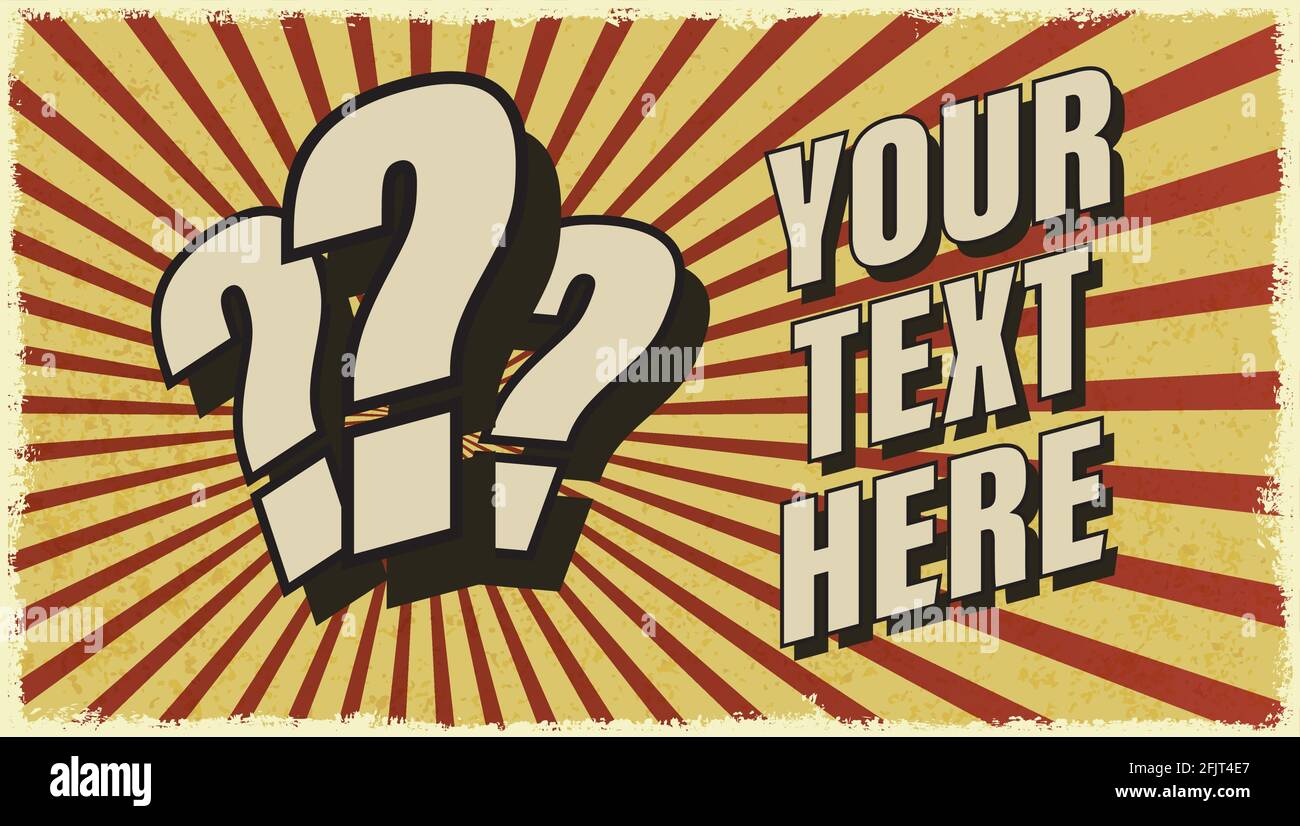 Question mark video format, place for text on vintage pin-up broadcast ...