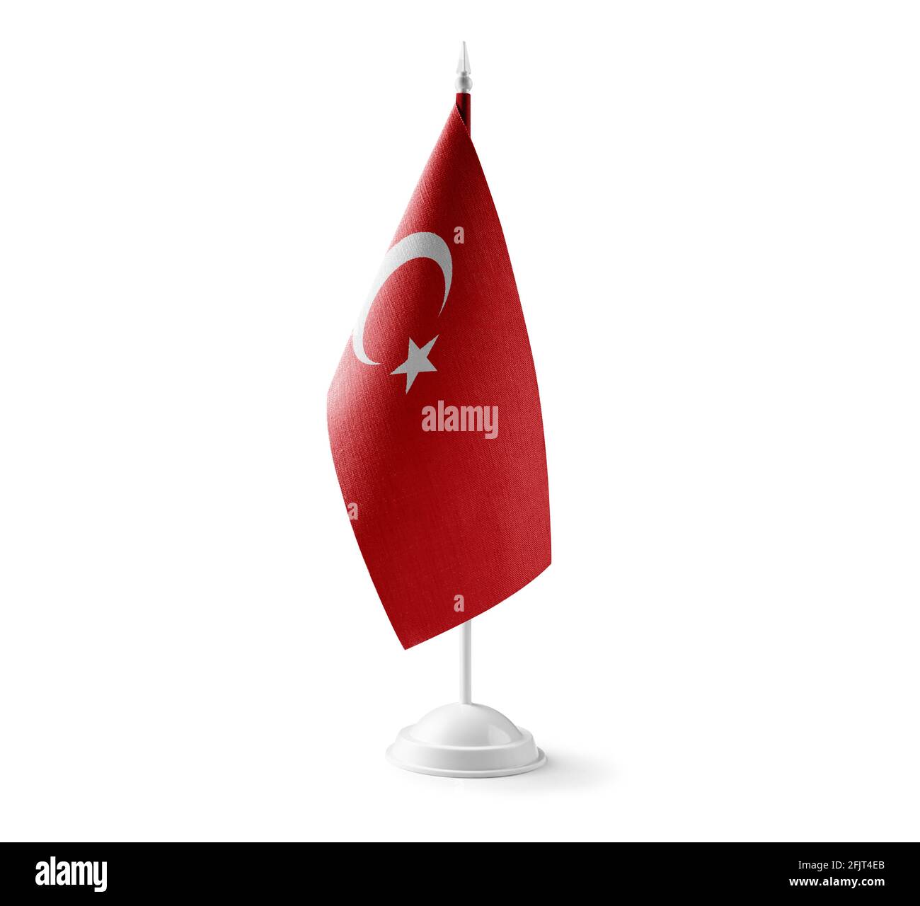 Small national flag of the Turkey on a white background Stock Photo - Alamy