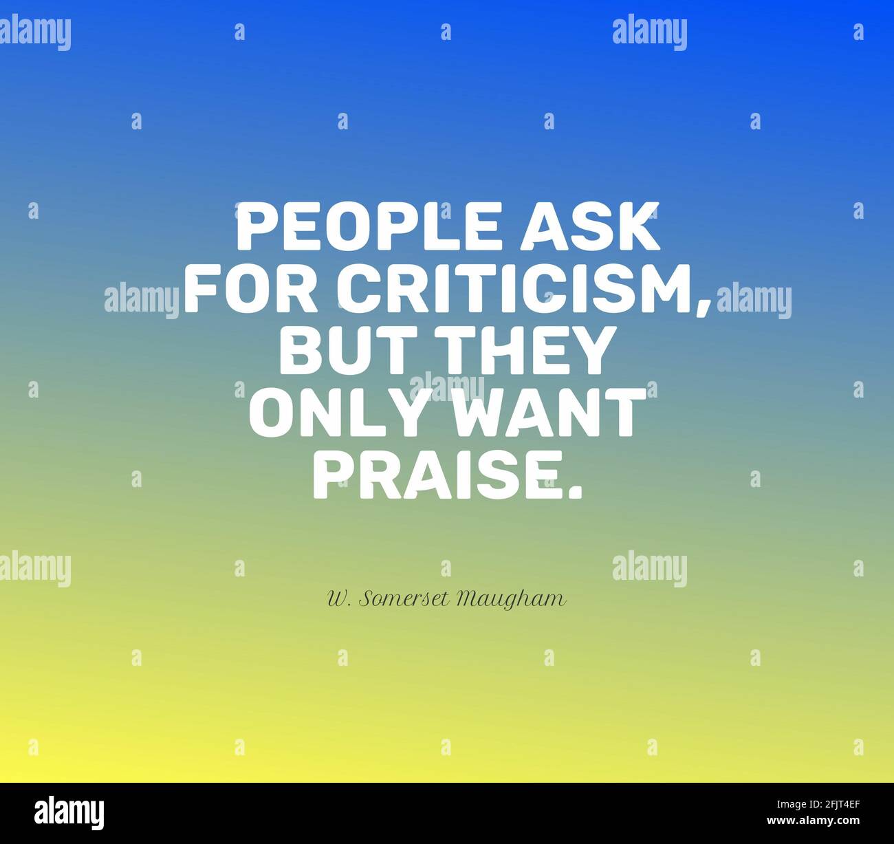 Quote about criticism on a colorful gradient background Stock Photo - Alamy