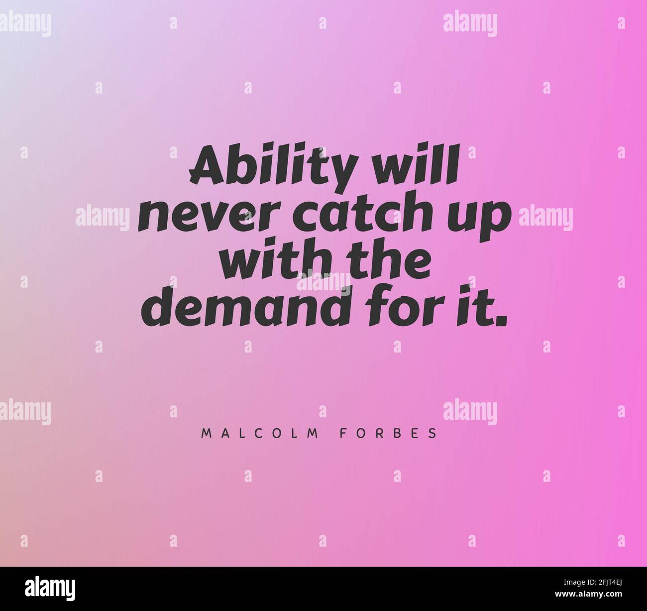 Inspirational quote on a gradient pink background Stock Photo - Alamy