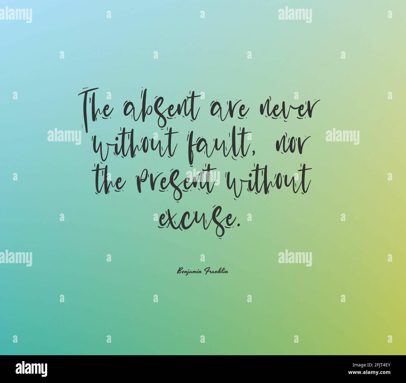 Inspirational quote on a gradient green background Stock Photo - Alamy