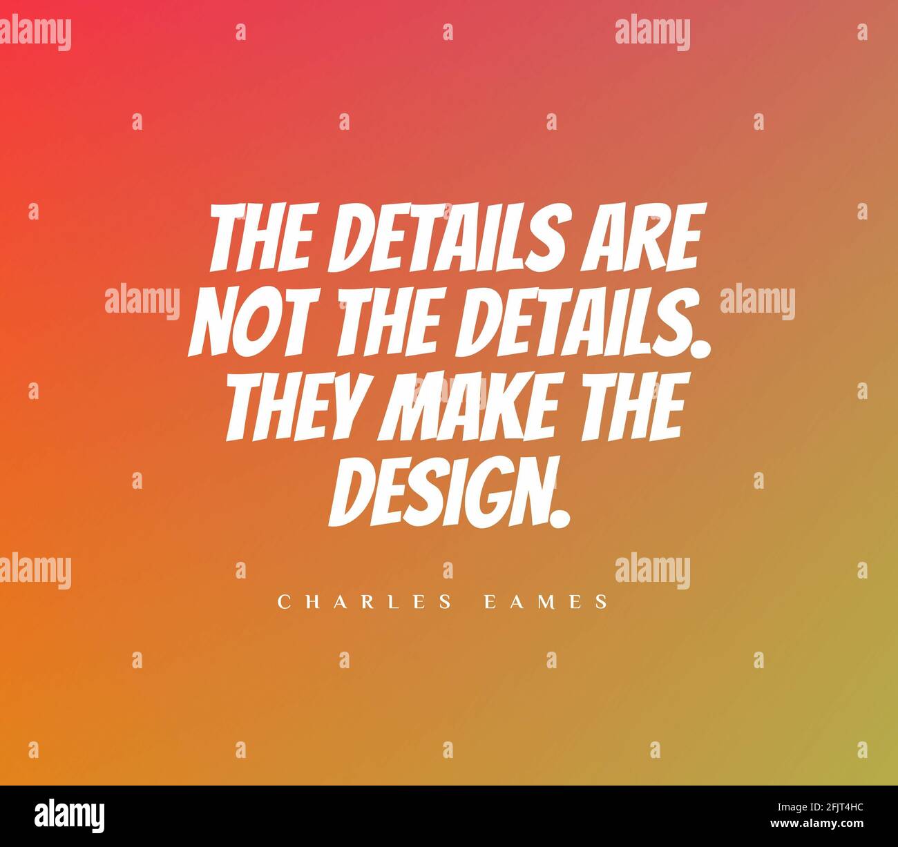 Inspirational quote about design on a gradient orange background Stock ...