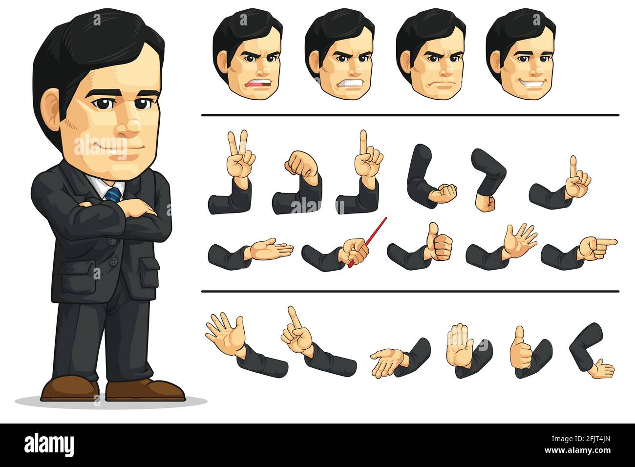 Mascot Businessman Company Executive CEO Cartoon Vector Drawing Stock ...