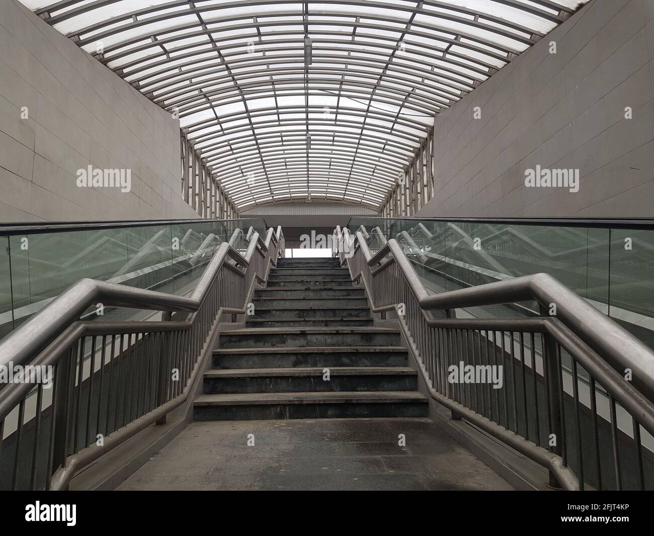 Beautiful view of stairs in a modern metro station Stock Photo - Alamy