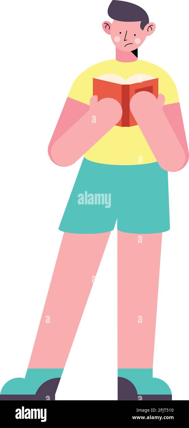 man standing reading book character Stock Vector Image & Art - Alamy