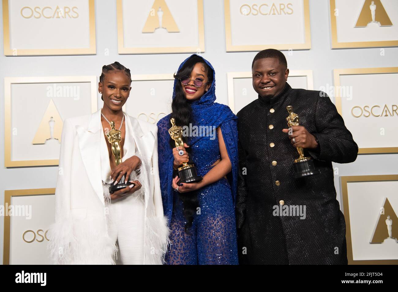 Los Angeles, USA. 25th Apr, 2021. Tiara Thomas, H.E.R. and Dernst Emile ...