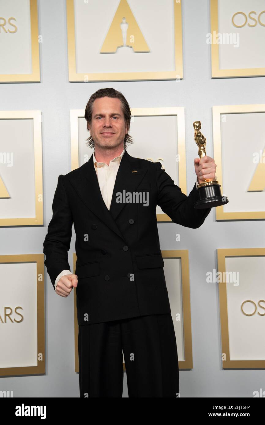 Los Angeles, USA. 25th Apr, 2021. Mikkel E. G. Nielsen poses backstage ...