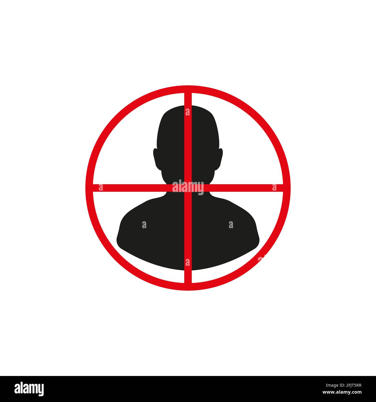 No User sign icon. Do not enter Person symbol. Human avatar. Red ...