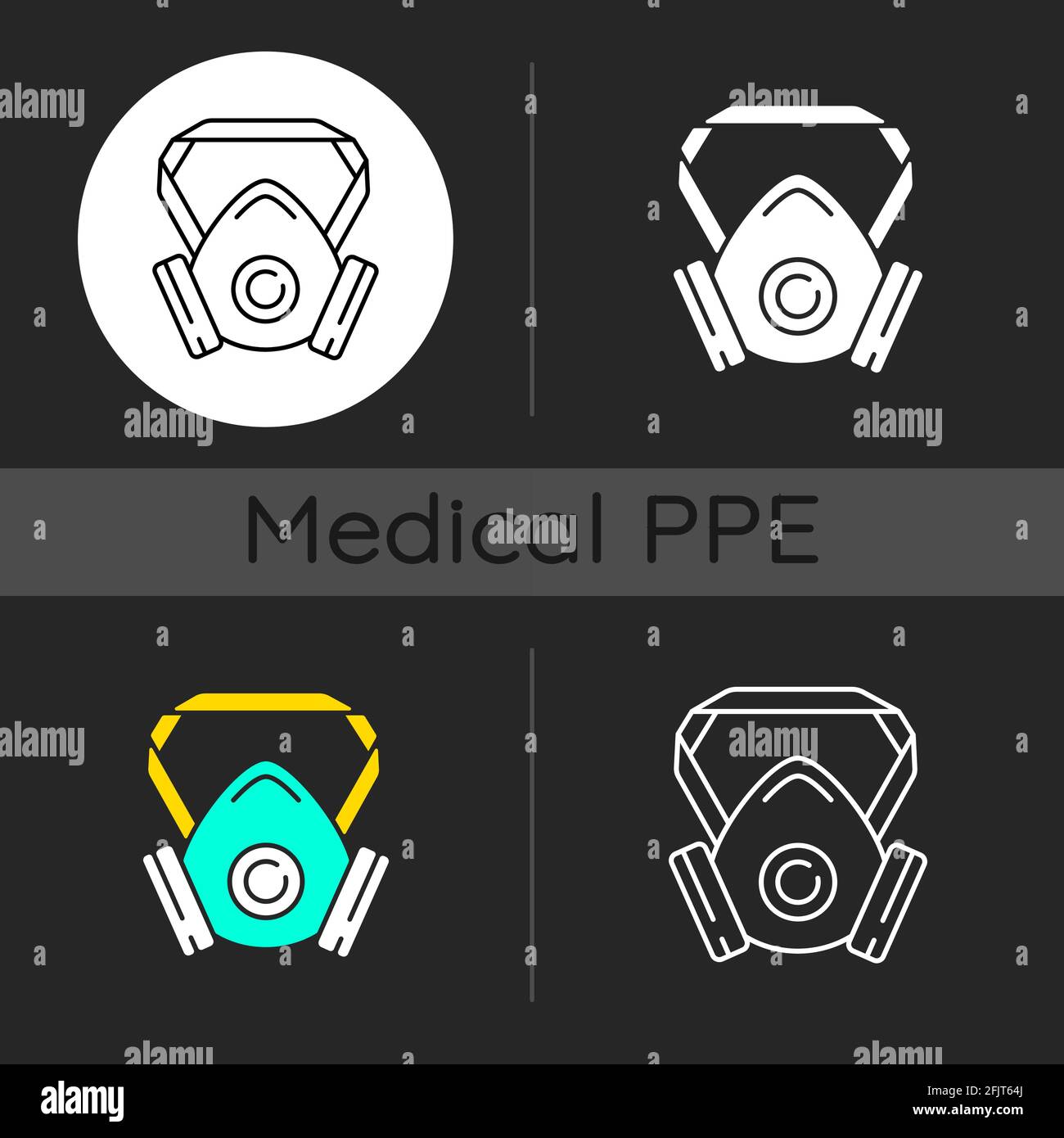 Respirator icon set color hi-res stock photography and images - Alamy