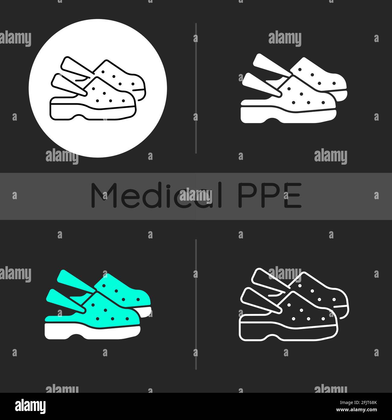 Medical shoes dark theme icons set Stock Vector Image & Art - Alamy