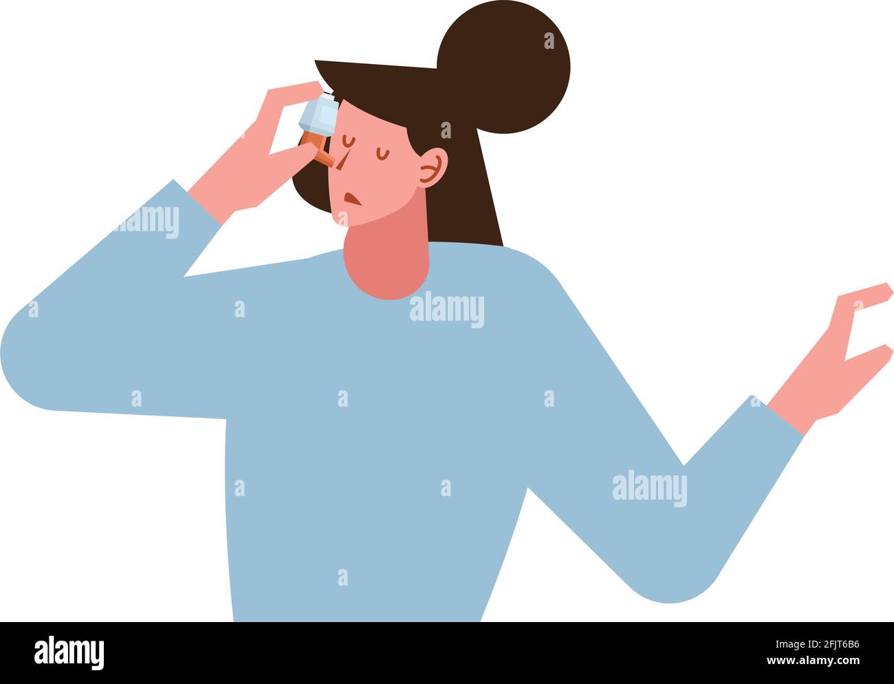 lady using inhaler nebulizing character Stock Vector Image & Art - Alamy