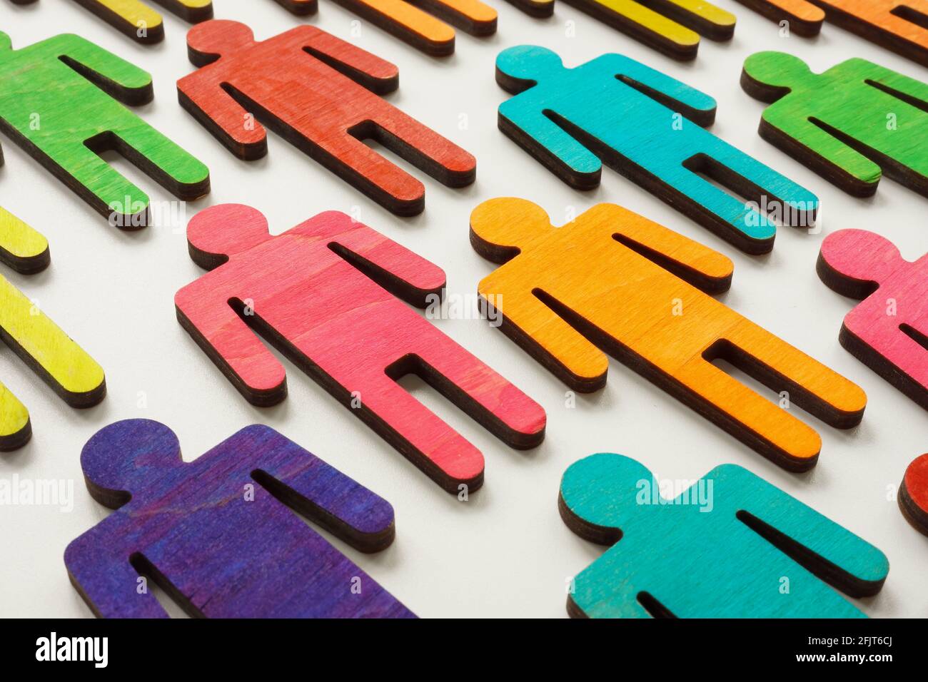 Diversity concept. Colorful figures of people on surface Stock Photo ...