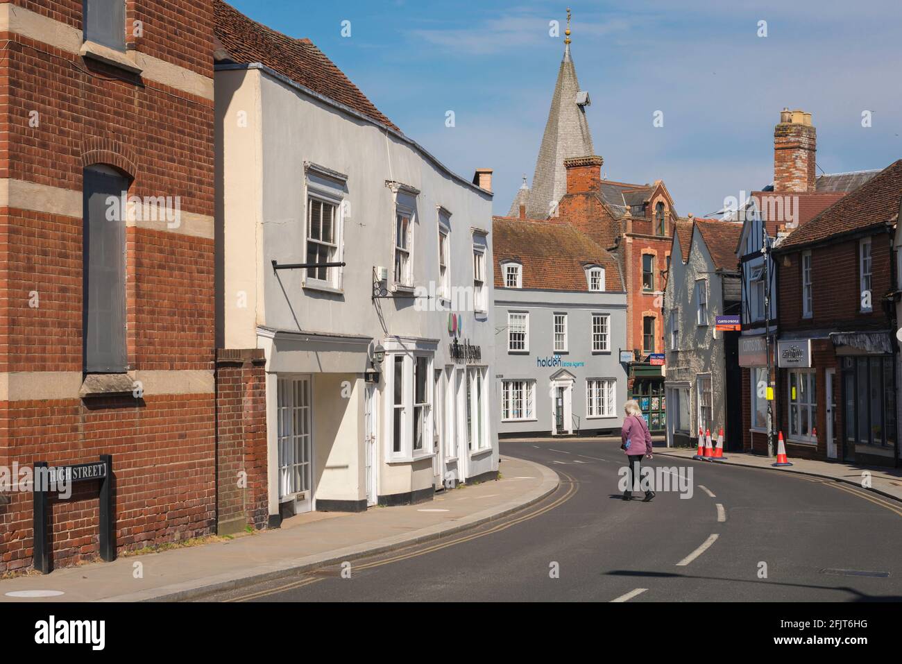 Maldon High Street, view in summer of the High Street in the centre of ... Maldon High Street, view in summer of the High Street in the centre of ...