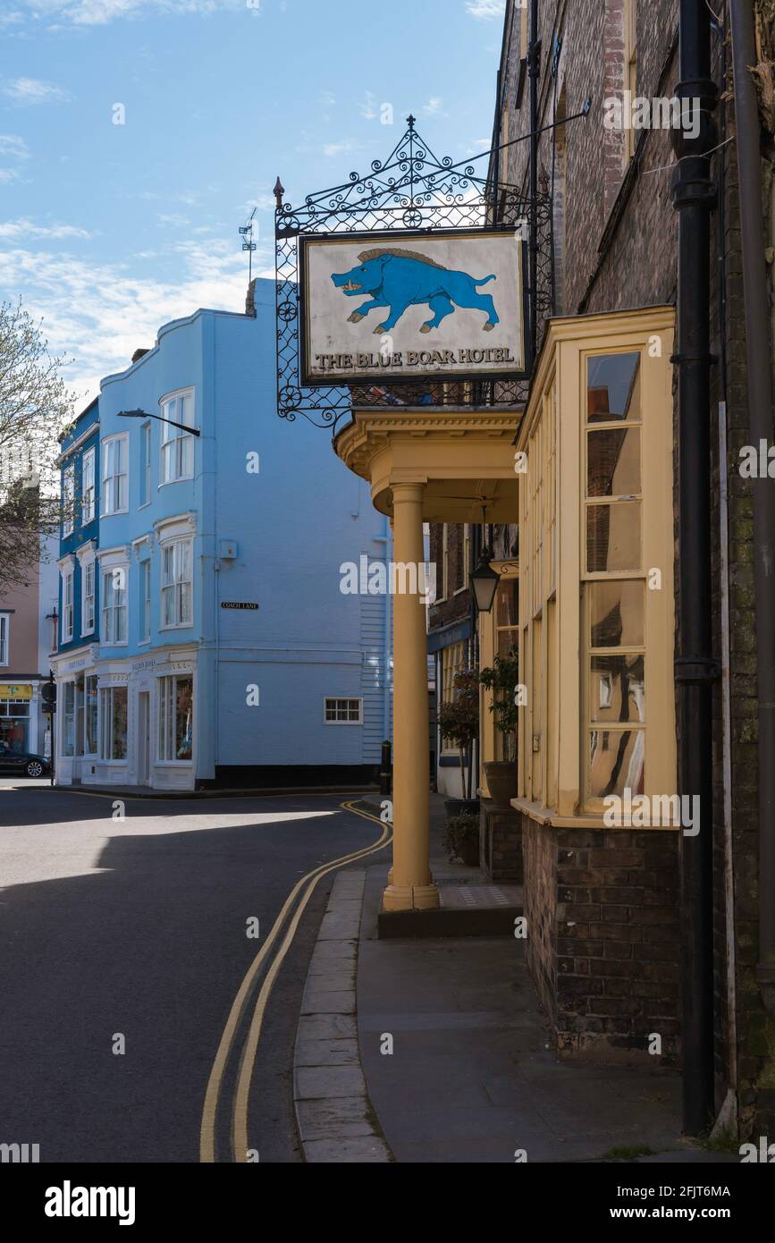 Blue Boar Hotel, view of the entrance to the historic Blue Boar Hotel ...