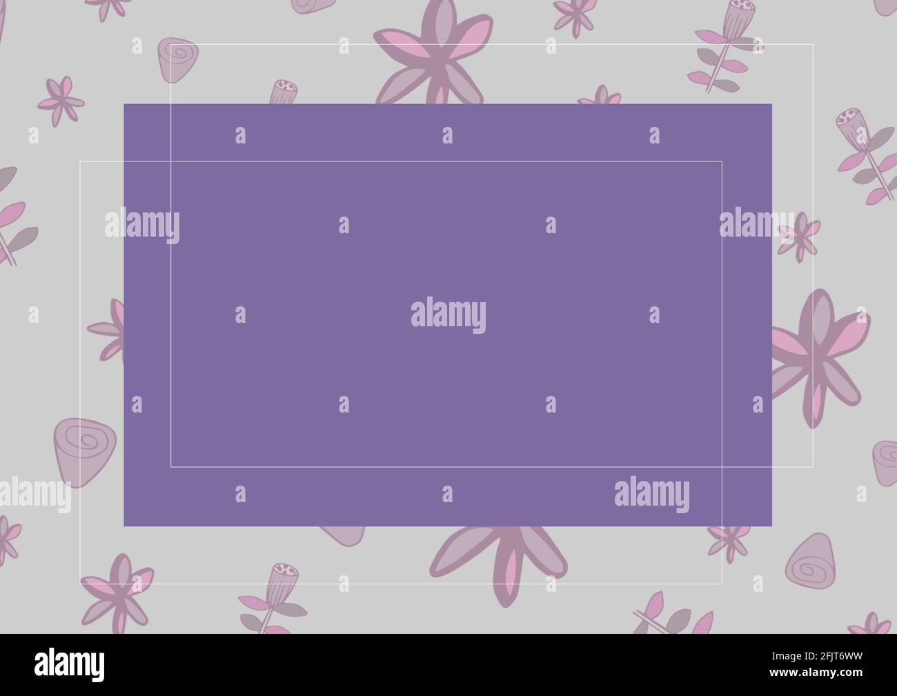Digital generated image of floral designs with purple copy space ...