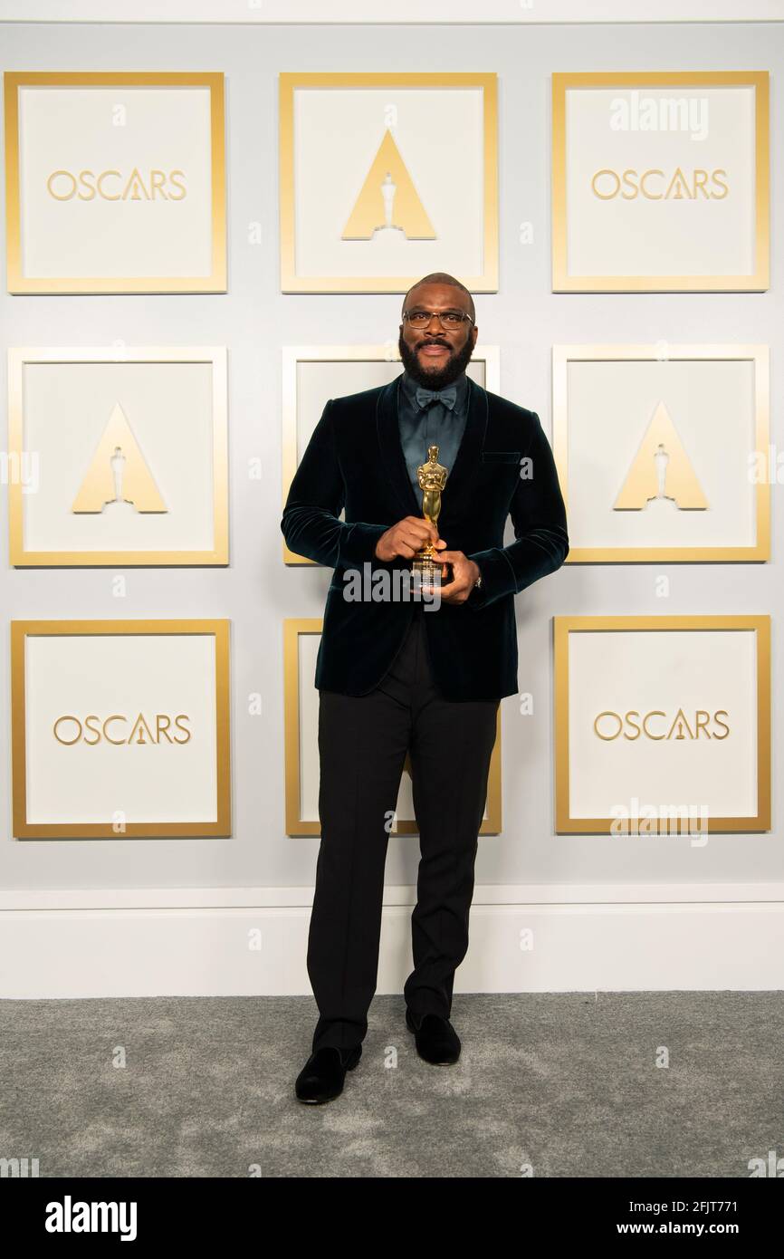 Los Angeles, USA. 25th Apr, 2021. Tyler Perry poses backstage with the ...